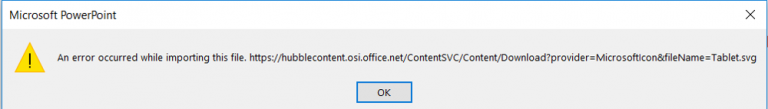 PowerPoint error when importing icons | ITerrors.com